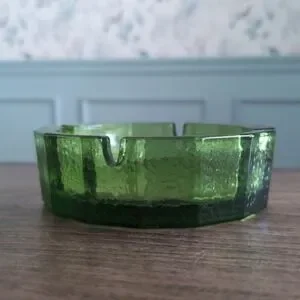 BLENKO | Accents | Blenko Art Glass Ashtray Green Vintage Mid Century ...